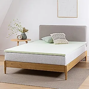 ZINUS 1.5/3/4-inch Green Tea Memory Foam Mattress Topper, Pressure-Relieving Layers, CertiPUR-US Certified, (1.5 in, Queen)