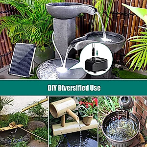 Solar Water Fountain Outdoor, 12 Watt Solar Fountain Pump Kit, Solar Water Pump Kit Adjustable with 7 Water Styles for Garden Fish Pond Pool Hydroponics Bird Bath
