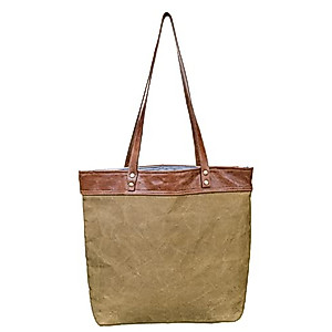 CLA Upcycle Canvas Bag, Handmade Canvas Bag With Leather, Canvas Tote Bag, Canvas Shoulder Bag, Canvas Handbag for Women