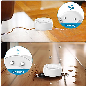 WiFi Water Leak Detector, Water Alarm with 110db Adjustable, 492ft Transmission Water Leak Sensor for Home, Laundry, Kitchen, Basement,3 Water Detectors & 1 Base Station(2.4GHz Wi-Fi only)