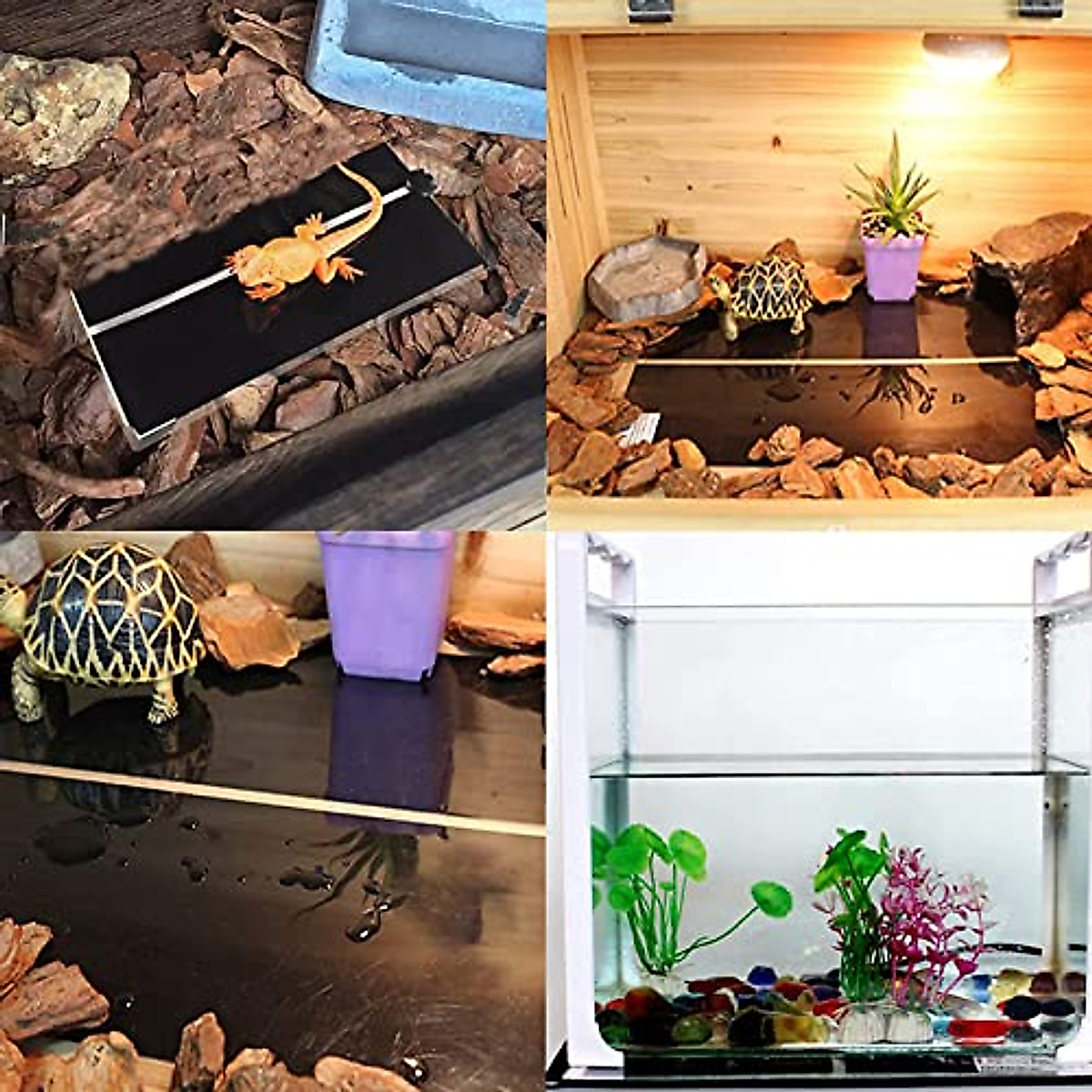 2 Pack 14 W Reptile Heating Pad Under Tank Heater Tank Warmer with Temperature Control, Power Adjustment Terrarium Heater Heat Mat for Reptiles Turtle Tortoise Snakes Lizard