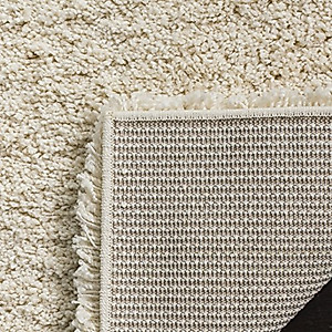 SAFAVIEH California Shag Collection Area Rug - 8' x 10', Ivory, Non-Shedding & Easy Care, 2-inch Thick Ideal for High Traffic Areas in Living Room, Bedroom (SG151-1212)