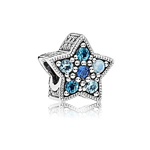 Pandora Sterling Silver Bright Star Multi-Colored Charm 796379NSBMX