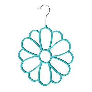 Whitmor Flocked Flower Scarf Hanger, Turquoise