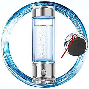 N.P Hydrogen Water Bottle Generator with Dual Chamber,PEM and SPE Technology,Up to 1700PPB,Portable Hydrogen Water Maker,Hydrogen Water Machine,New Technology Glass