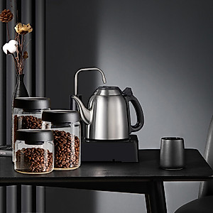 La Llareta 1200ml/42.3oz Vacuum Glass Coffee Storage Jar, Borosilicate Glass Canister, Sealed Container with ABS Lid, for Coffee, Spices, Biscuits