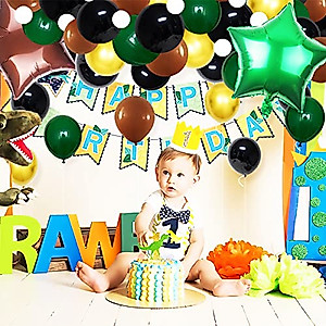 Dark Green Black Gold Balloon Garland Arch - Dark Green Gold Balloons Black Brown Balloons for Birthday Anniversary Engagement Graduation Party Decorations