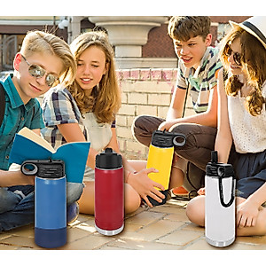 Polar Camel Water Bottle 20oz with Flip-Top Lid and Straw, Vacuum Insulated Flask, Stainless Steel Sports Double Wall Thermos Boys Girls Water Bottle (Royal Blue, 20 oz)