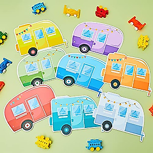 Camper Cutouts Vintage Trailers Cutouts Camping Bulletin Board Decoration Set for Classroom Decor School Playroom Baby Nursery Kids Bedroom Studio (72 Sheets)