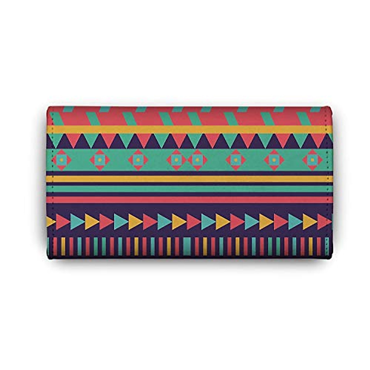 ShopMantra Women's Triangular Art Pattern Faux Leather Printed Wallet | Wallet for Women | Ladies Purse | Clutch | Multiple Card Holder Organizer and Phone Pocket Zip Wallet.