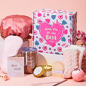 Care Package for Women Relaxing Spa Gift Box Basket for Her Mom Sister, Get Well Soon Self Care Gift Inspirational Gifts for Women, Distance Birthday Friendship Gift Box for Girls, Females