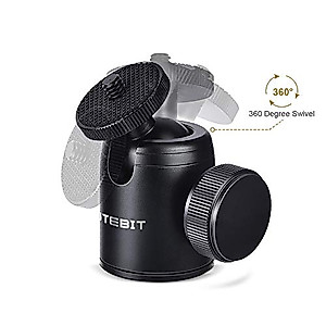 UTEBIT 2 Pack DSLR Camera Tripod Ball Head with Hot Shoe Mount Adapter 360° Panoramic Mini Ball Head 1/4" Screw Thread Compatible for Vive Flash Light