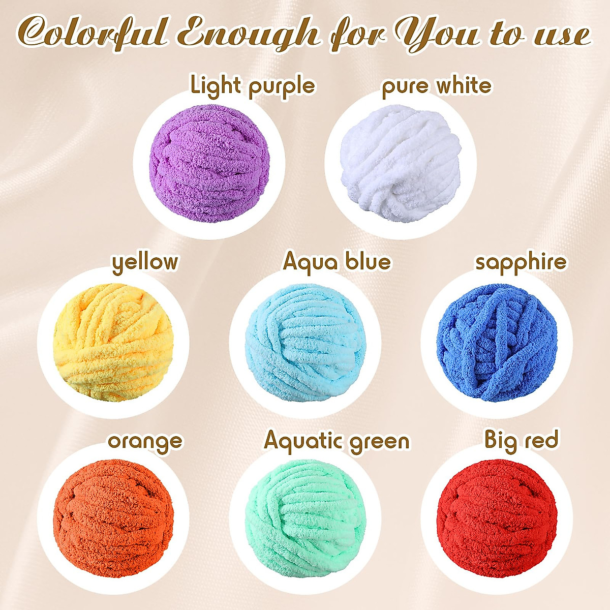 Timgle 24 Pack Chunky Chenille Yarn for Crocheting (29 Yards Each Skein), Bulky Thick Fluffy Yarn for Knitting, Chenille Yarn Soft Velvet Yarn Blanket Yarn for Arm DIY Weaving Crafts Projects