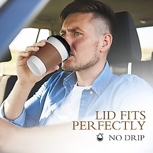 Ginkgo 300 Pack 12 oz Disposable Thickened Paper Coffee Cups with Lids and Sleeves, To Go Hot Coffee Cups Set for Chocolate, Cocoa, Beverages and Tea