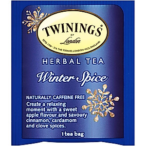 Twinings Christmas Tea and Winter Spice Tea Variety Pack - 1 Caffeinated Spiced Black Tea and 1 Caffeine-Free Spiced Camomile Herbal Tea, Bags Individually Wrapped, 20 Count (Pack of 2)