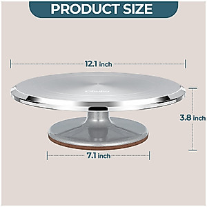 Cake Stand, Ohuhu Aluminium 12''Cake Turntable Decorating Bakery Supplies - BPA-Free Frosting Spinner Rotating Revolving Lazy Susan