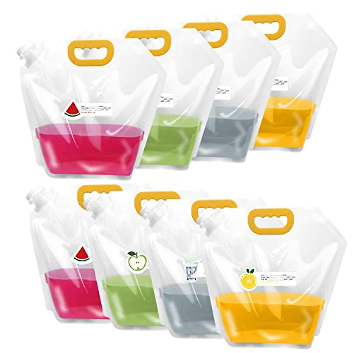 Water Storage Bag Foldable Container Handle Carrier Jugs Storing Wash Station Tank BPA Free Transparent Cube Emergency Survivals Freezer Cateen 1.3/2.6 Gallons