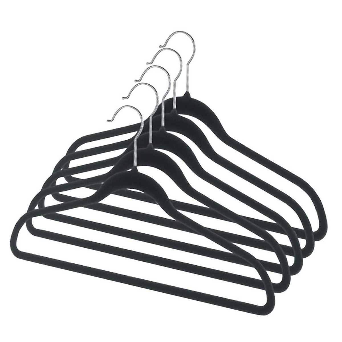 Whitmor 5PK Spacema Suit Hanger, Black