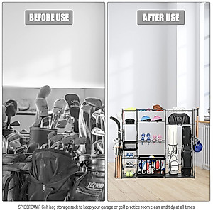 6.3FT Golf Bag Storage Garage Organizer,2 Golf Bag Storage Racks and Other Sports Equipment Organizer, Extra Large Storage Rack for Garage,Holds Golf Clubs,Balls and Miscellaneous Items