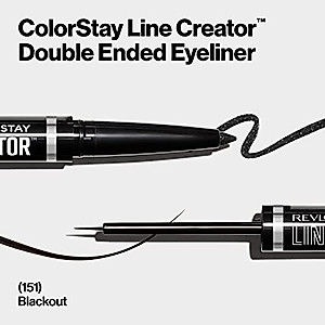 Liquid Eyeliner & Smoky Kohl Pencil by Revlon, ColorStay Line Creator Eye Makeup, Waterproof & Transferproof, Blackout, 0.004 oz