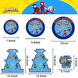 Spidey Party Supplies-Spidey Heroes 3 Tier Cupcake Stand Birthday Dessert Display Stand for Kid's Birthday Party Decoration