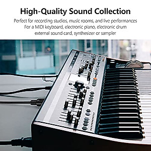 Mellbree MIDI Cable, 2-Pack 3-Feet Male to Male 5-Pin MIDI Cable Compatible with MIDI Keyboard, Keyboard Synth, Rack Synth, Sampler, External Sound Card, Sound Source and Other Music Gear