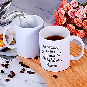 Coffee Mug Christmas Funny Gifts Best Neighbors Friend Gifts for Him Her Souvenir Gift Cute Mug Tea Cup Farewell Gift for The Best Neighbor Goodbye Moving Away Gifts Office Gift for Women Men Goodluck