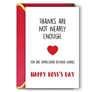 Ziwen Lovely Bosses Day Gifts for Women, Encourage Thanks Greeting Card from Employee, Humorous Card for Boss Lady, Cheeky Boss's Day Card for Boss Leader…