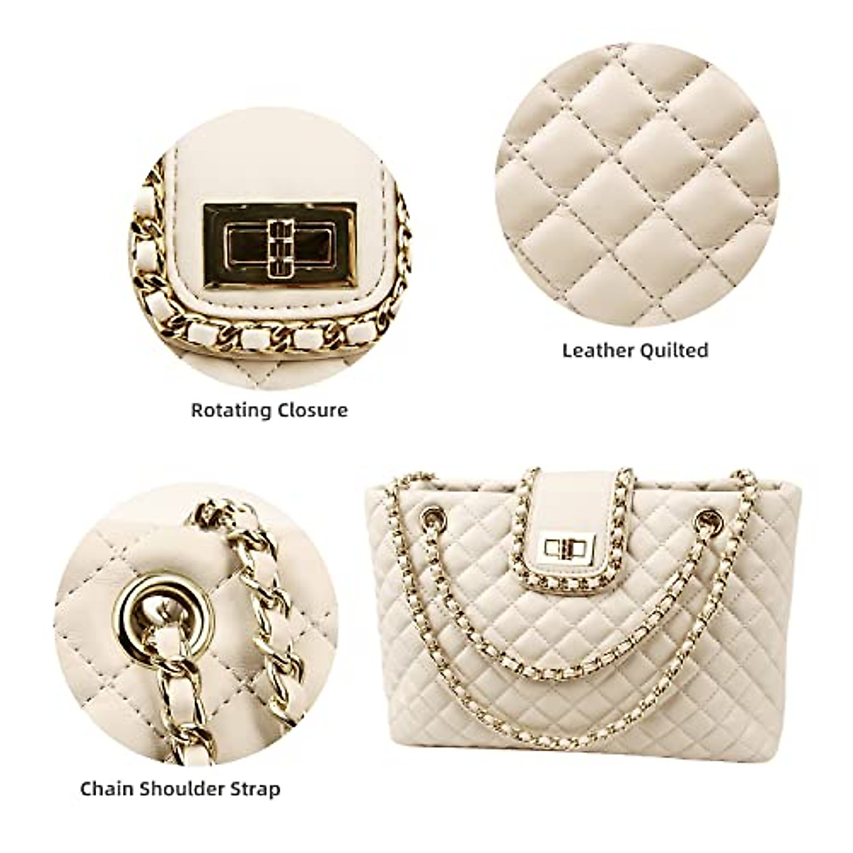 Beatfull Luxury Quilted Tote Bag for Women Designer Chain Shoulder Purse Soft Leather Travel Handbag Large Crossbody bags