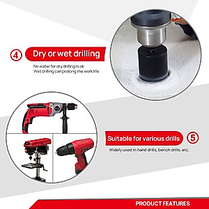 DT-DIATOOL Hex Shank Dry Diamond Drill Core Bits 22mm Vacuum Brazed Hole Saw for Tile Porcelain Ceramic Marble Granite