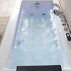 Empava Acrylic Whirlpool Bathtub Hydro-massage Soaking SPA Chromatherapy Jets Tub 67JT351