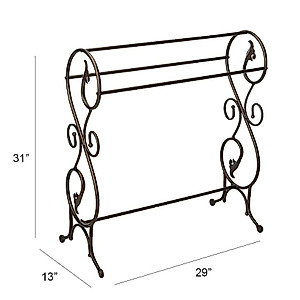 King's Brand Antique Style Pewter Finish Towel Rack Stand