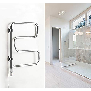WarmlyYours 4-Bar Elements Towel Warmer, Plug-in, Polished Chrome
