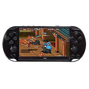 5.1 inch Multi-Function Retro Game Console Handheld Game Console 7700 Games Support Arcade/CPS/fc/SFC/gba/gbc/gb/sega Emulator Games can be archived with Rechargeable Lithium Battery (Black)