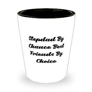 Stepdad By Chance Best Friends By Choice Shot Glass, Stepdad Ceramic Cup, Useful For Stepdad