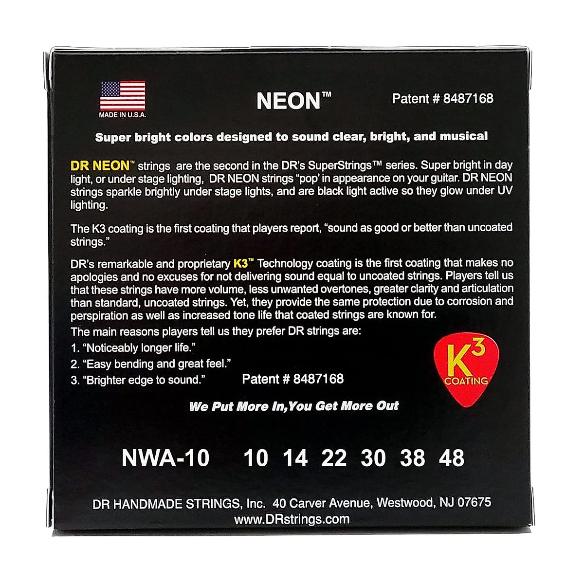 DR Strings HI-DEF NEON Acoustic Guitar Strings (NWA-10)