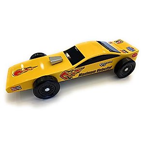 Maximum Velocity Pinewood Car Kit | Includes BSA Speed Wheels, Speed Axles, Graphite & Steel Weight | Funny Car Derby Car Kit