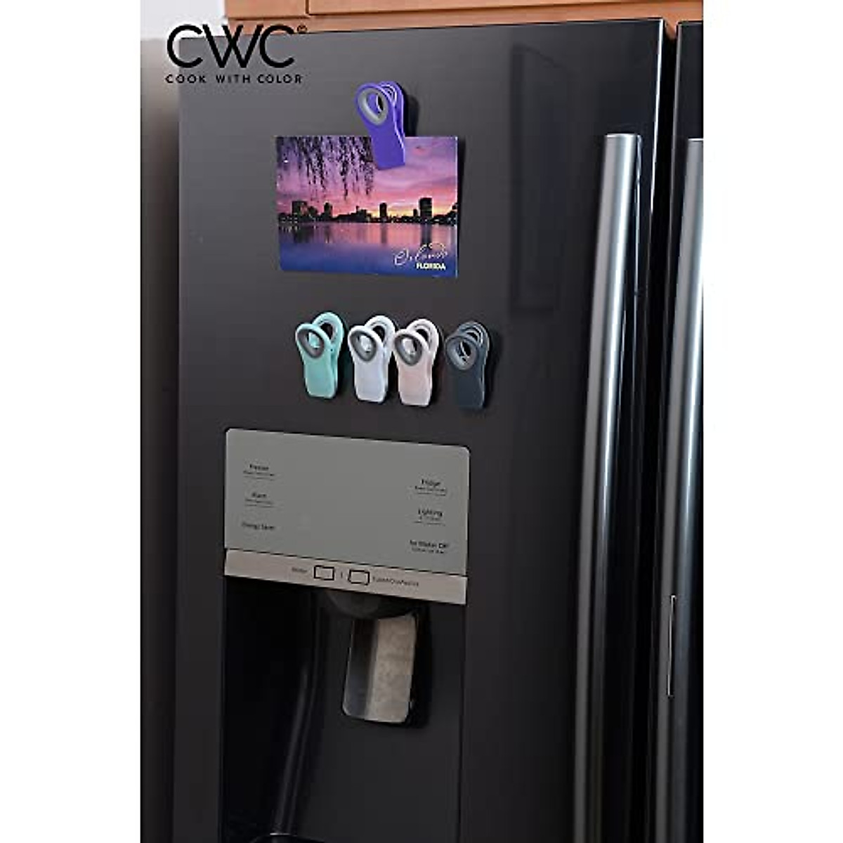 COOK WITH COLOR 5 Pc Chip Bag Clips- Kitchen Clips, Magnetic Chip Clips for Bags, Food Bag Clips with Airtight Seal (Multicolored)