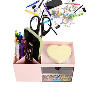 XDRELEC Pen Holder, Office Desk Organizer, and Accessories，Multi-Functional Pencil Cup， Pencil Holder for Desk ，Pen Organizer，Desktop Stationary Organizer，Office Organization and Storage (Pink)