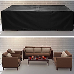 Patio Covers for Outdoor Furniture 128"L X100"W X41"H/325x255x105cm 600D Heavy Duty Furniture Cover,Patio Table and Chair Covers Rectangular Patio Set Cover,Outdoor Furniture Covers Waterproof-Black