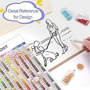 ARTDOT Color Card for Diamond Painting Kits, 5D Diamond Art Reference Tools with DMC Number Matching 445 Colors Diamond Painting Accessories