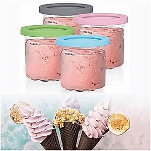 Creami Deluxe Pints, for Ninja Kitchen Creami, Ice Cream Pints Dishwasher Safe,Leak Proof for NC301 NC300 NC299AM Series Ice Cream Maker