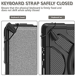 Junfire Protective Case for Microsoft Surface Go 4 (2023)/Surface Go 3 (2021)/ Surface Go 2 (2020), Rugged Surface Go Case with Hand Strap/Kickstand, Compatible with Type Cover Keyboard-Black