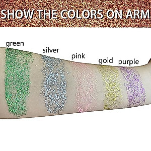 MEICOLY Pink Body Glitter Stick,Singer Concert Music Rave Festival,Rotating Mermaid Face Glitter Stick,Holographic Glitter for Face/Body/Hair/Eye,Sparkling Face Glitter Makeup Body Glitter for Women