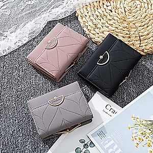 Anlla Small Wallets for Women,Cute Womens Wallets Slim Mini Wallet kawaii coin pocket (New pink)