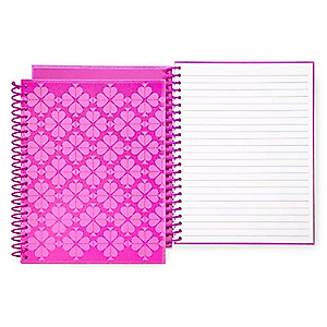 Kate Spade New York Mini Spiral Notebook, 8.25" x 6.75" Journal Notebook with 112 Lined Pages, Neon Pink