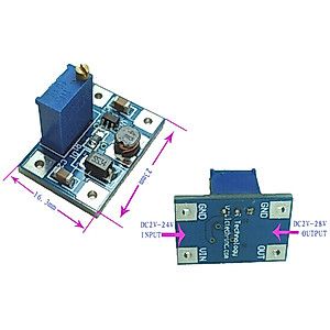 Onyehn SX1308 Adjustable Step Up Power Module DC-DC Boost Converter Voltage Regulator 2-24V to 2-28V 2A 10 Pack