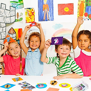 Marspark 16 Pieces Kids Valentine's Day Cards Painting Kits 5D DIY Beginner Animal Painting Stickers for Girls Boys School Classroom Exchange Gifts Craft Activity Party Favors, 4 Styles