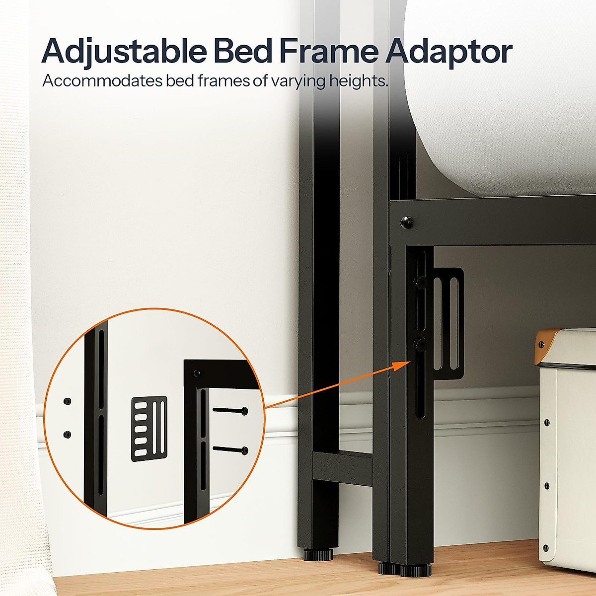 HOOBRO Headboard Queen Size, Headboard with Charging Station and LED Light, Queen Headboard with Storage, Industrial Style Headboard, Height Adjustable, Rustic Brown and Black