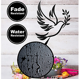 Vivegate Dove of Peace Olive Branch Metal Wall Art – Olive Branches Peace Black Outline White Dove Metal Wall Decor (Large - 15"X13", Dove)